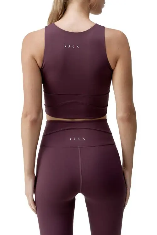 BORN LIVING YOGA Saori Support Sport Top - Dark Cherry