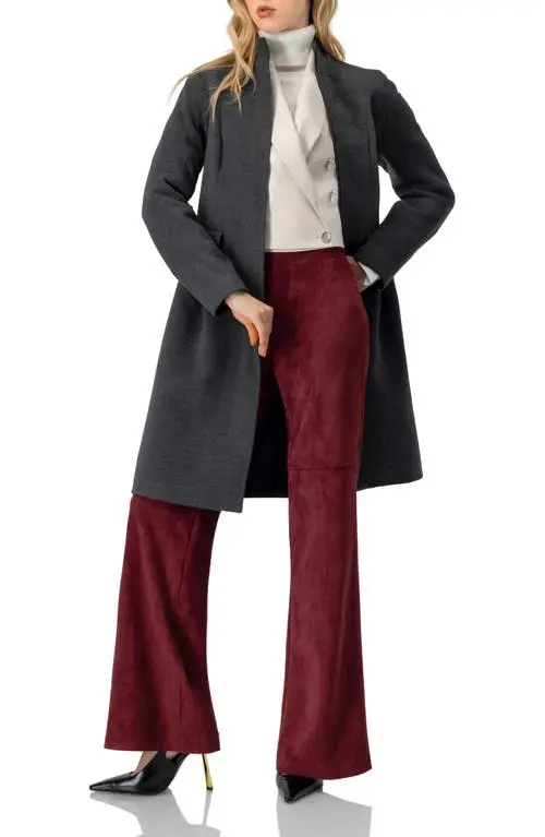 IVONNE Double-breasted Faux Leather Short Blazer - Ivory