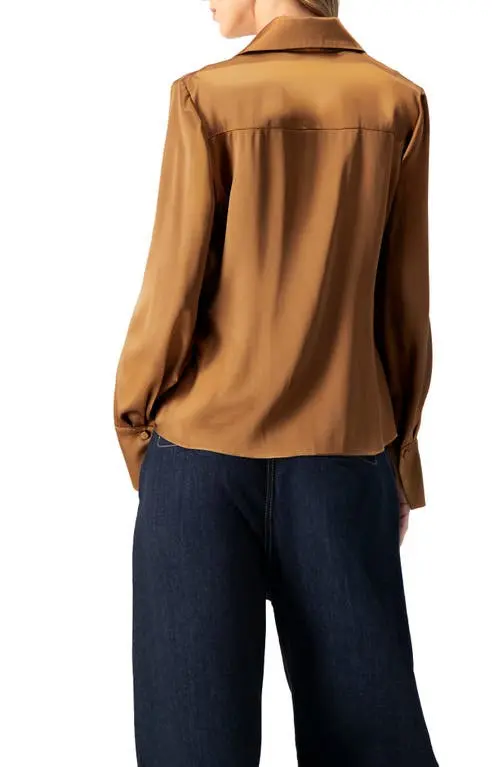 IVONNE Long Sleeve Satin Shirt