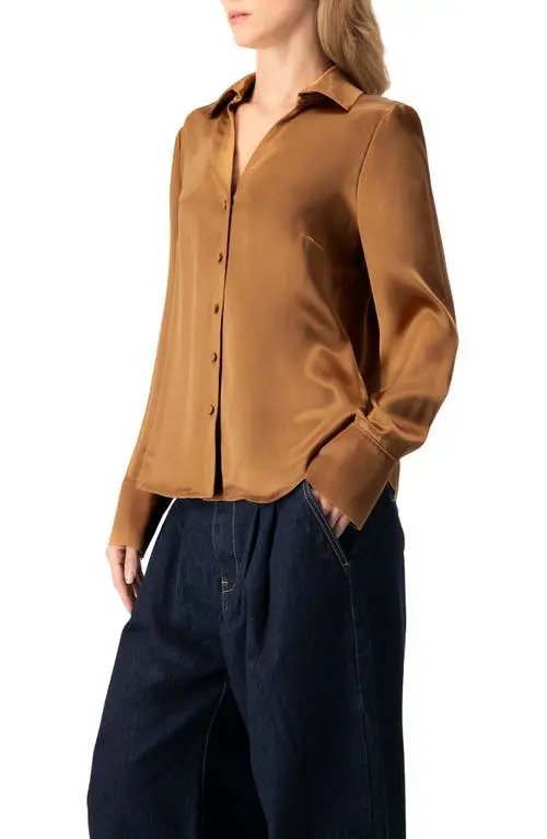 IVONNE Long Sleeve Satin Shirt