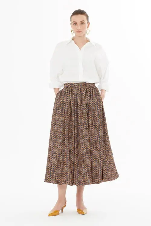 GIZIA Balloon Skirt With Logo Pattern