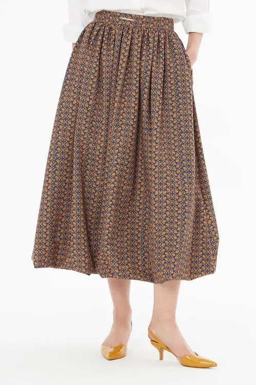GIZIA Balloon Skirt With Logo Pattern