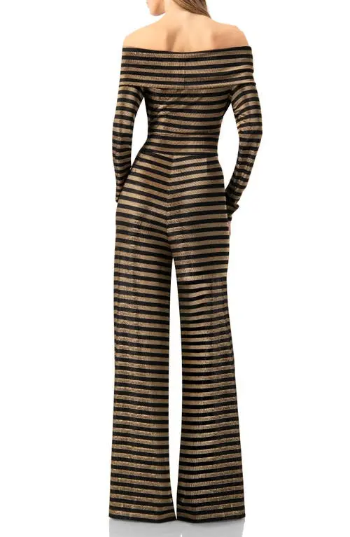 IVONNE Off-shoulder Striped Jumpsuit
