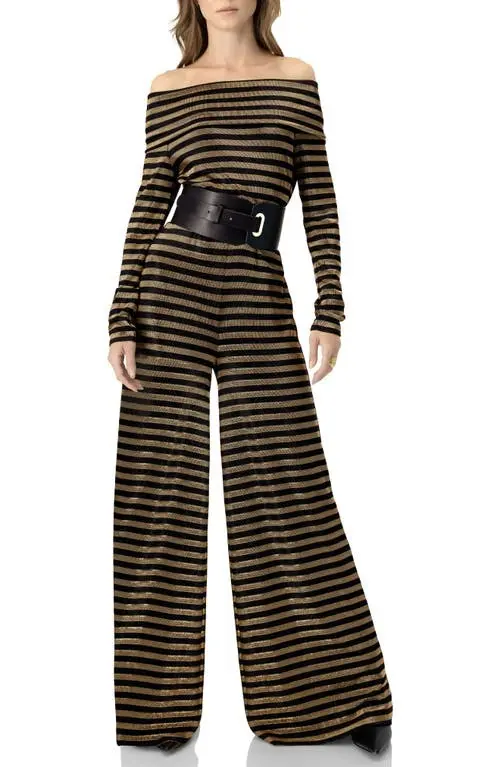 IVONNE Off-shoulder Striped Jumpsuit