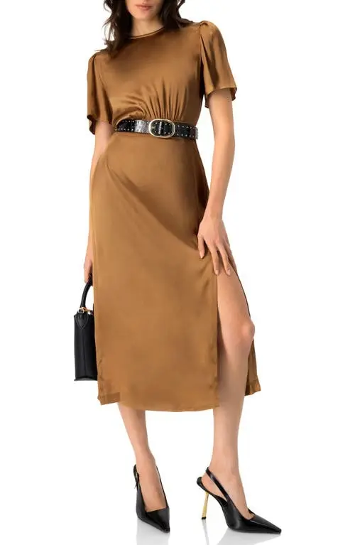 IVONNE Satin Midi Dress