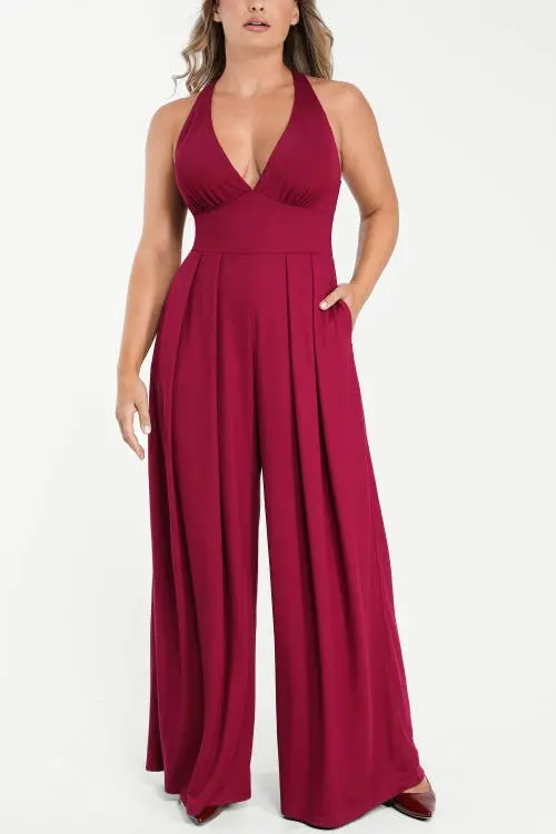 SHAPELLX Airslim Deep Plunge Jumpsuit - Carmine
