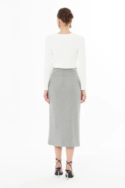 GIZIA Midi Pencil Skirt With Slit