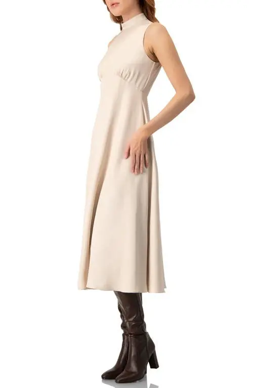 IVONNE Sleeveless High Neck Midi Dress