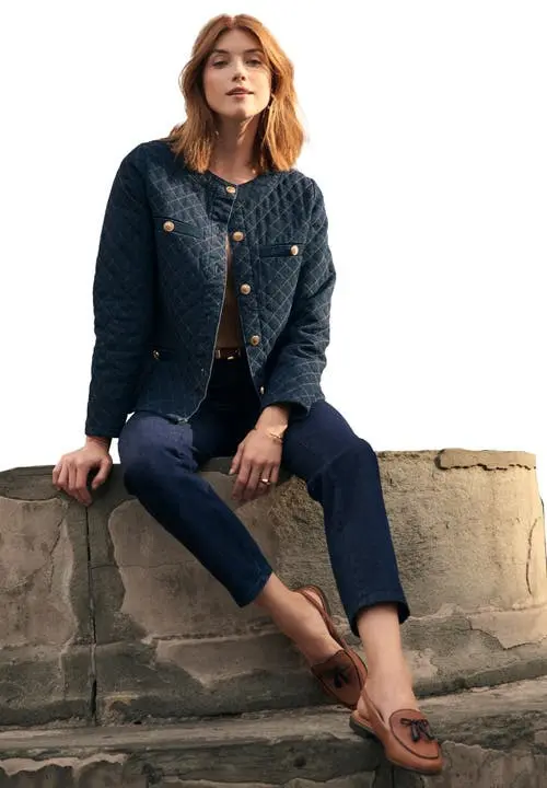 JESSICA LONDON Quilted Denim Lady Jacket - Indigo Quilting