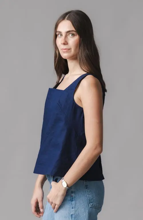 HOPE & HENRY Linen Square Neck Tank