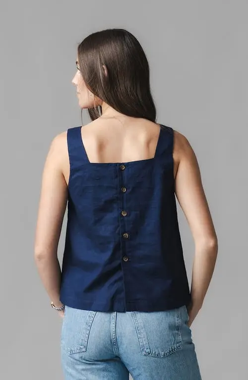 HOPE & HENRY Linen Square Neck Tank