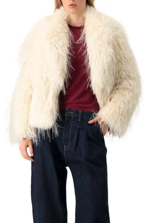 IVONNE Faux-fur Plush Teddy Coat - Ivory