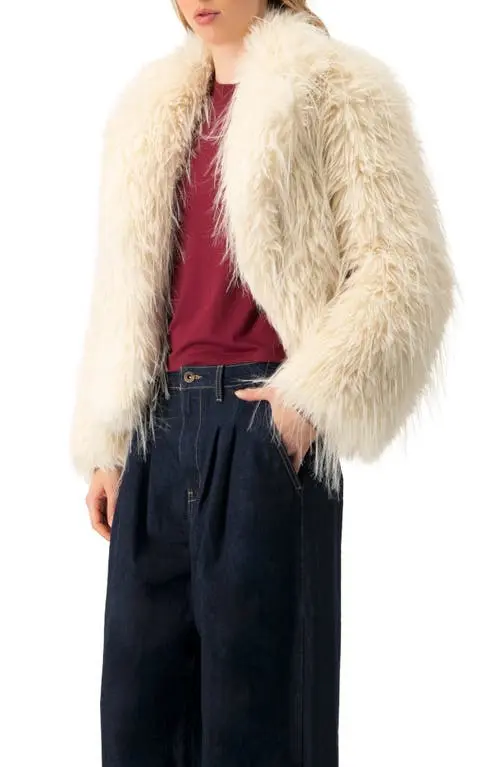 IVONNE Faux-fur Plush Teddy Coat - Ivory