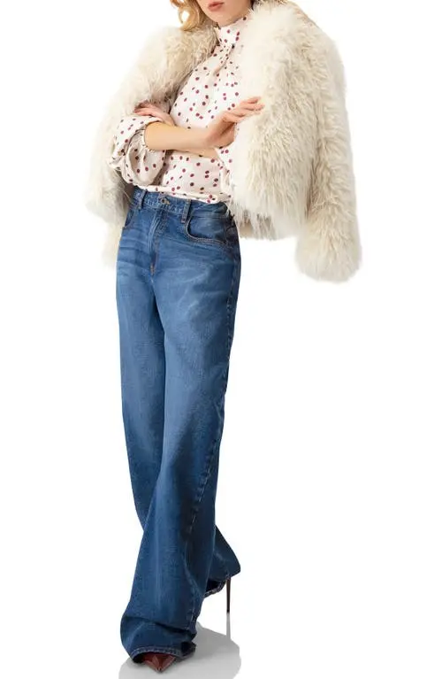 IVONNE Faux-fur Plush Teddy Coat - Ivory