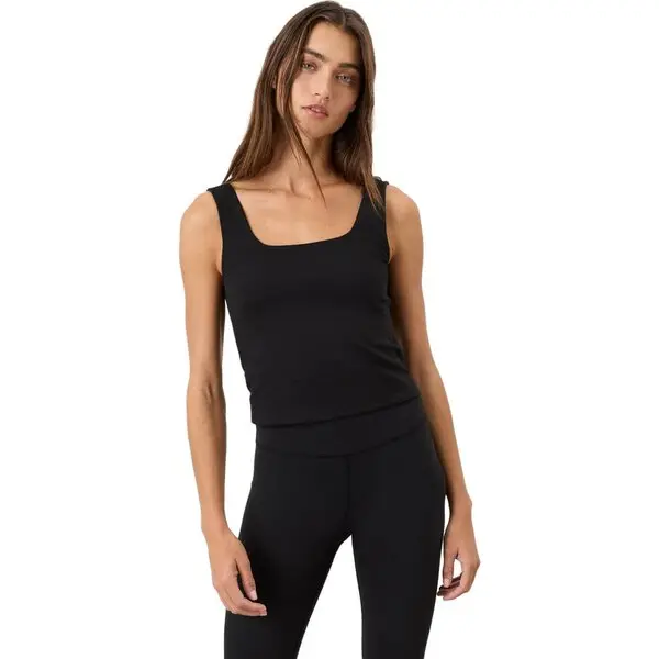 PACT Organic Cotton Square Neck Tank - Black