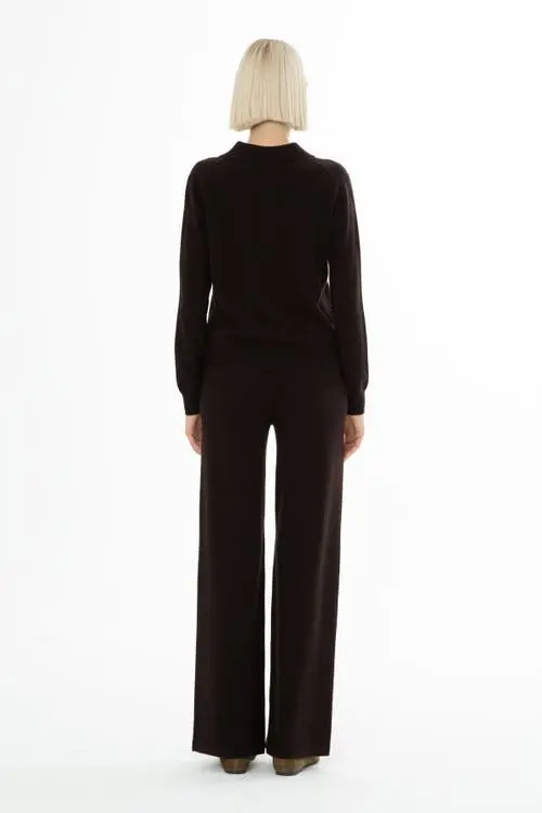GIZIA Shirt Collar Wool Cashmere Sweater