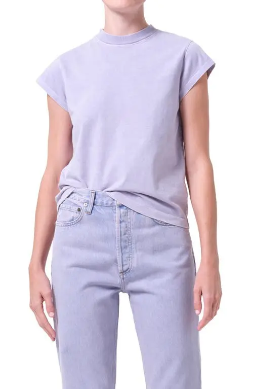AGOLDE Long Line Bryce Cap-sleeve T-shirt - Acid Lilac Lilac