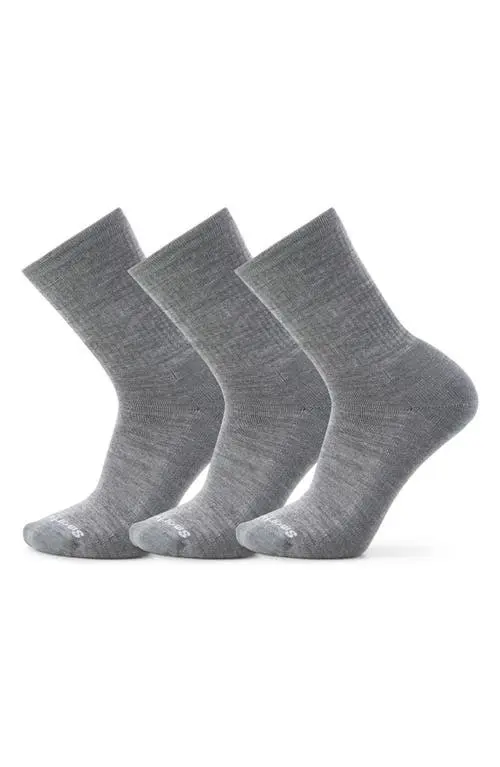 Smartwool Everyday Solid Rib Crew Socks 3 Pack - Everyday Medium Gray