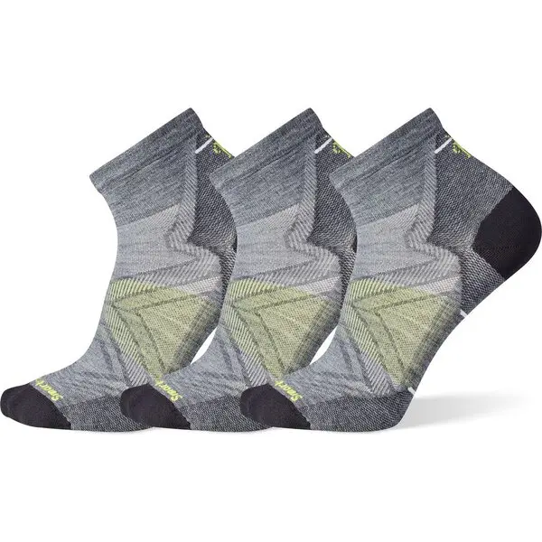 Smartwool Run Zero Cushion Ankle Socks 3 Pack - Run Medium Gray