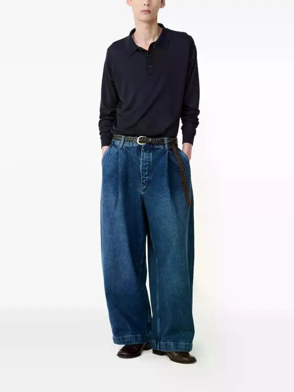 Studio Nicholson Puch Pleat Wide Leg Jeans