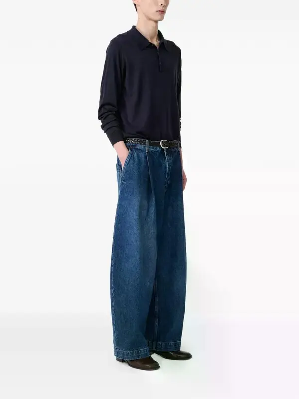 Studio Nicholson Puch Pleat Wide Leg Jeans