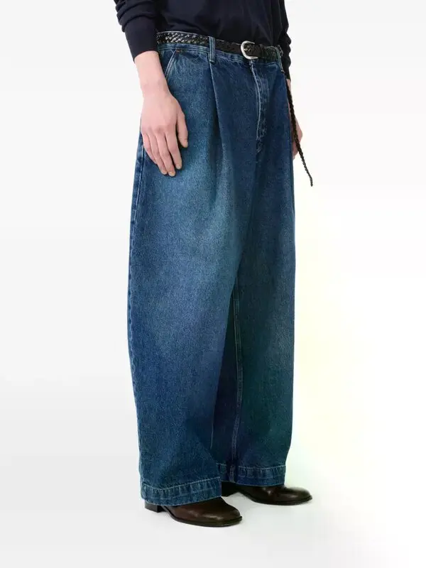 Studio Nicholson Puch Pleat Wide Leg Jeans