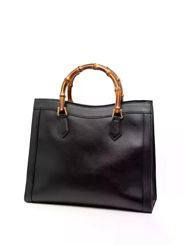 Gucci Diana Medium Bamboo Tote Satchel - Black