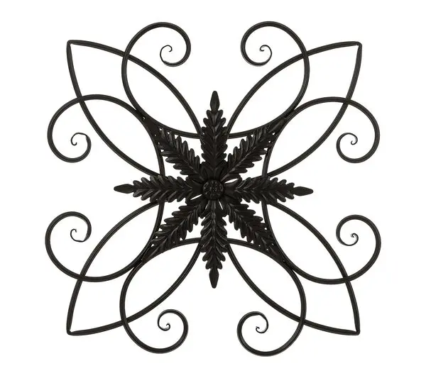 GLITZHOME 20'l Clematis Pattern Iron Scroll Out Door Wall Decor