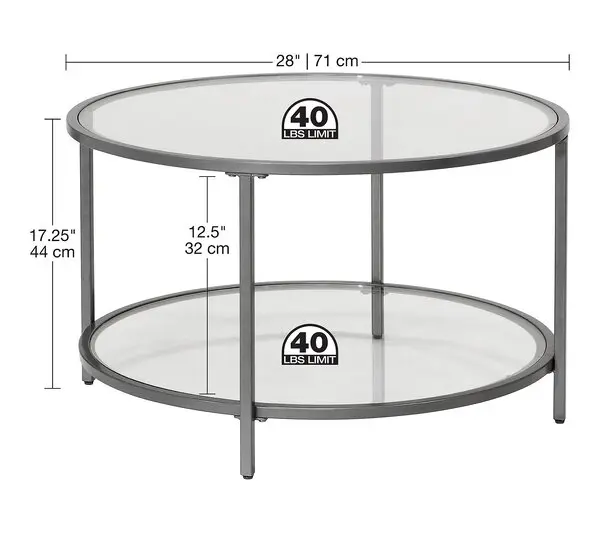 STUDIO DESIGNS HOME Camber Elite 28' Round Coff Ee Table