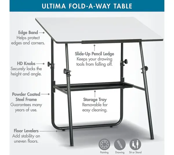 STUDIO DESIGNS HOME Studio Design Ultima Height Adjustable Folding Able