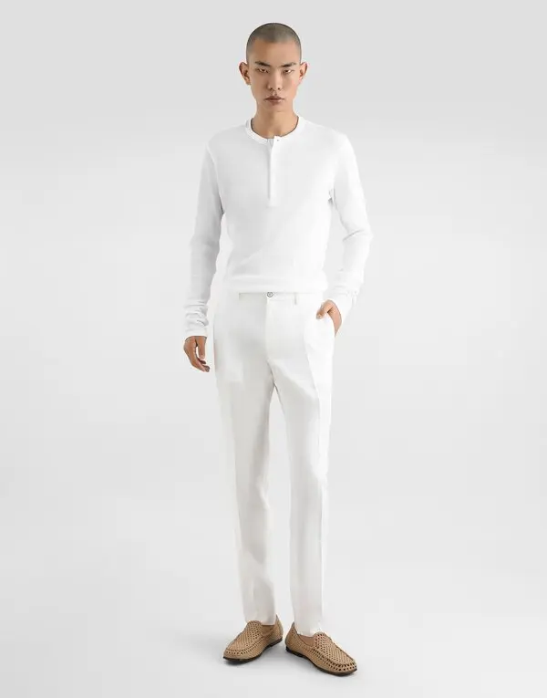 Dolce & Gabbana Regular Fit Linen Pants - White