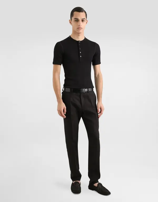 Dolce & Gabbana Tailored Linen Pants - Black