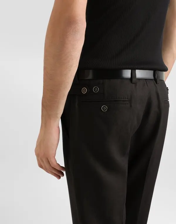 Dolce & Gabbana Tailored Linen Pants - Black
