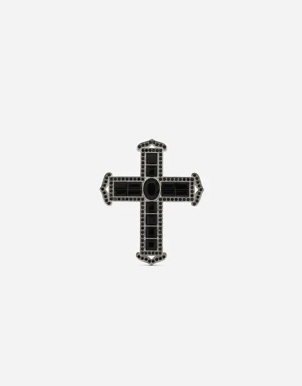 Dolce & Gabbana Cross Rhinestone Ring - Black