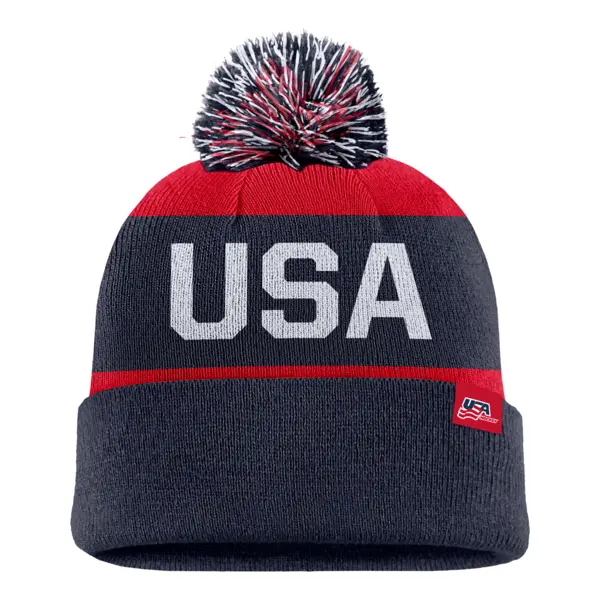 Nike Team Usa" Peak Hockey Beanie - Blue