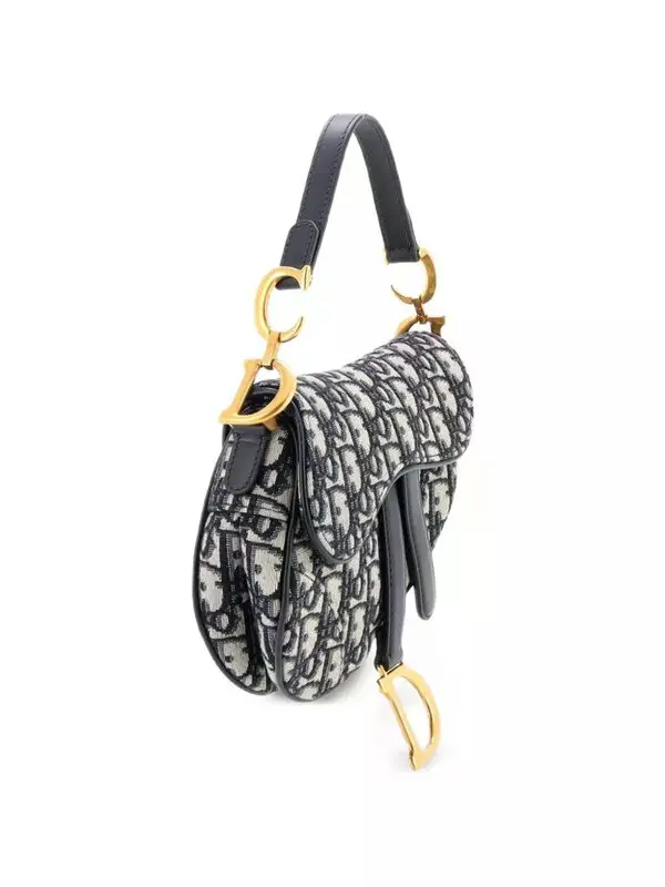 Dior Saddle Handbag Oblique Canvas Mini - Blue