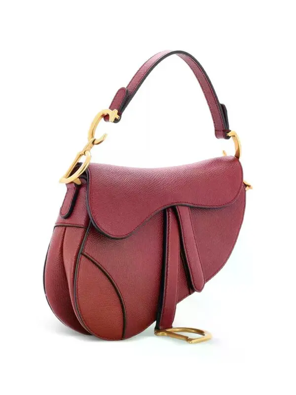 Dior Saddle Handbag Leather Mini Shoulder Bag - Red