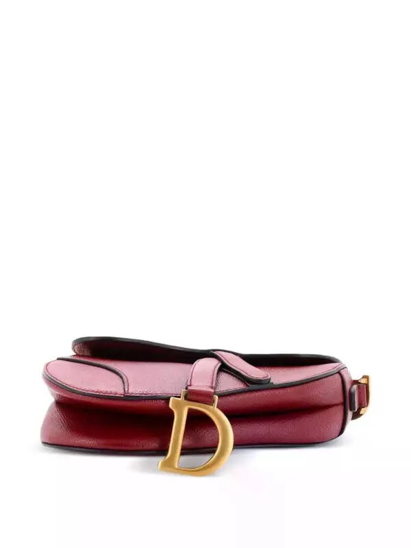 Dior Saddle Handbag Leather Mini Shoulder Bag - Red