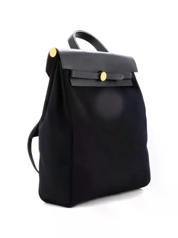 Hermès Herbag A Dos Zip Toile And Leather Backpack