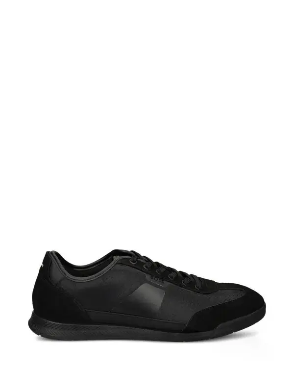 BOSS Panelled Leather Sneakers - Black