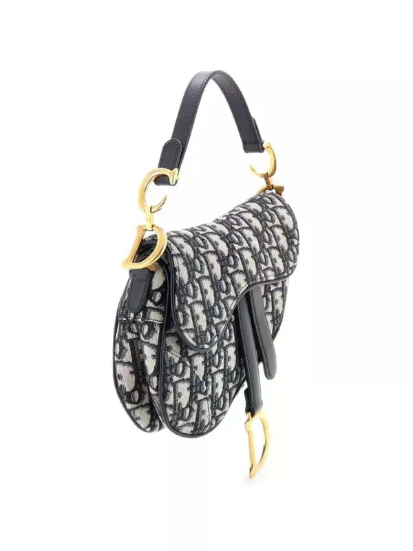 Dior Saddle Oblique Canvas Mini Shoulder Bag - Blue