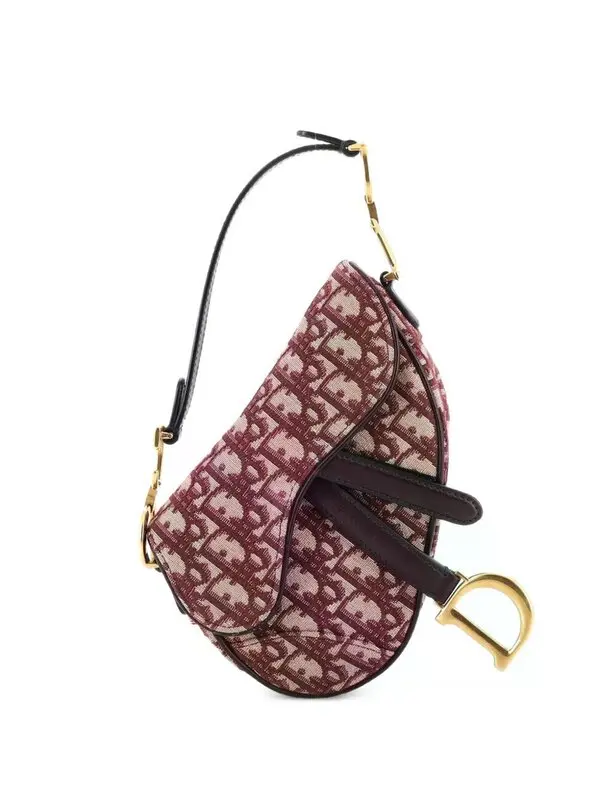 Dior Saddle Handbag Oblique Canvas Mini Shoulder Bag - Red