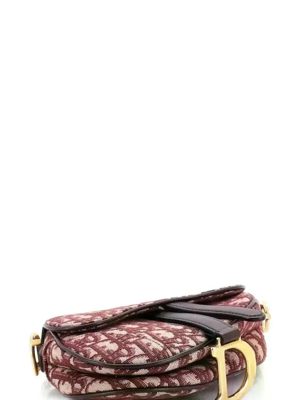 Dior Saddle Handbag Oblique Canvas Mini Shoulder Bag - Red