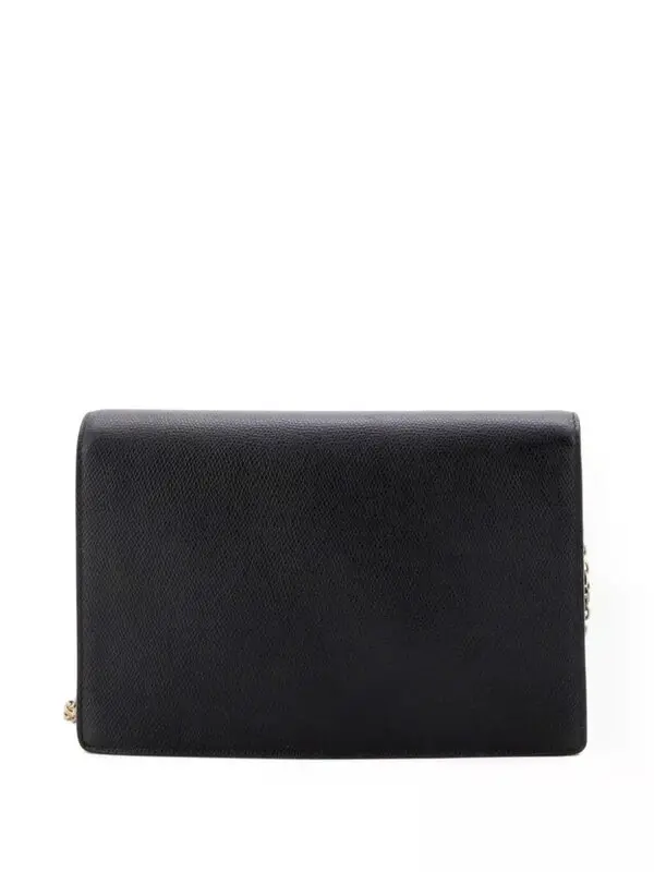 Dior Saddle Chain Leather Clutch Bag - Black
