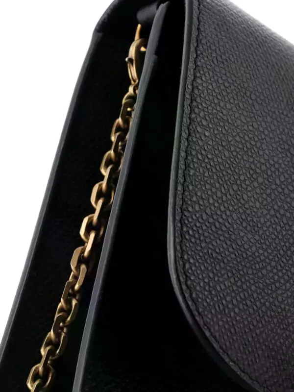 Dior Saddle Chain Leather Clutch Bag - Black