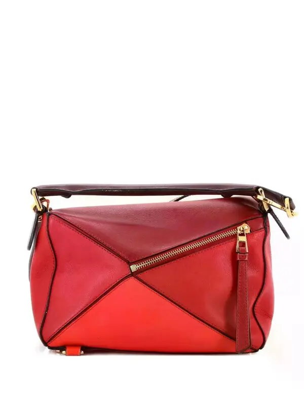 Loewe Puzzle Small Leather Satchel - Red