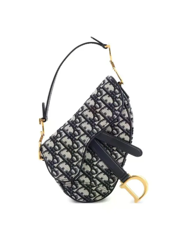 Dior Saddle Handbag Oblique Canvas Mini - Blue