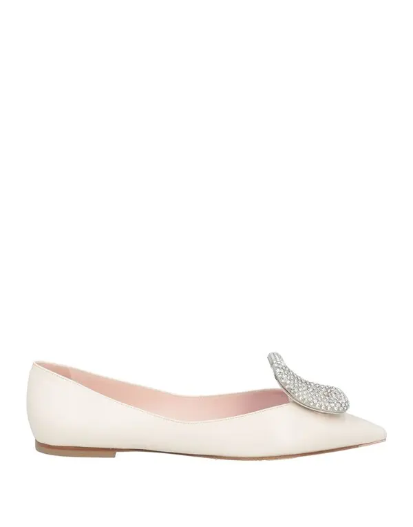 ROGER VIVIER Ballet Flats In Leather With Crystal Embellishments