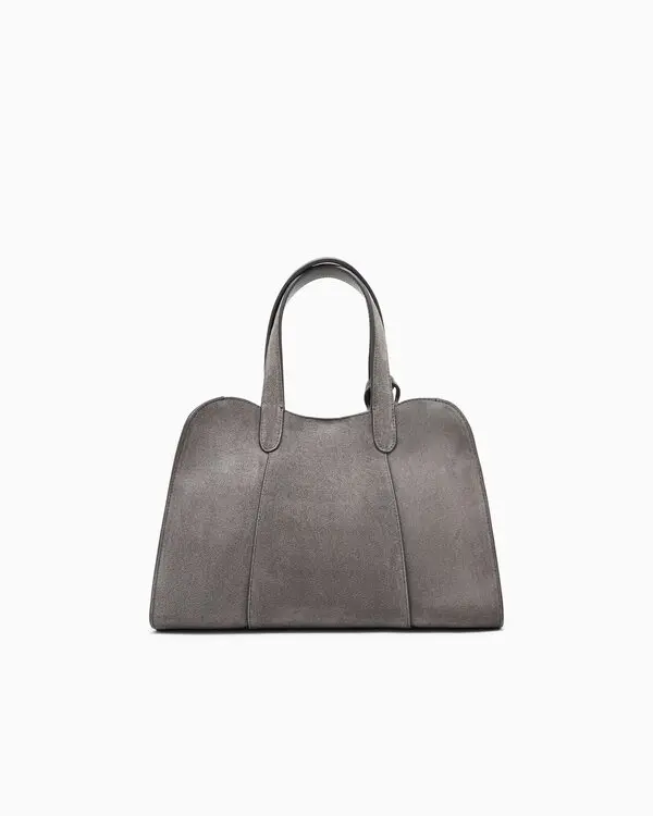 Giorgio Armani Small Suede Tote - Grey
