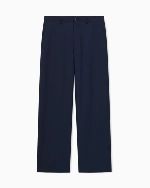 Giorgio Armani Cashmere Twill Trousers - Navy Blue